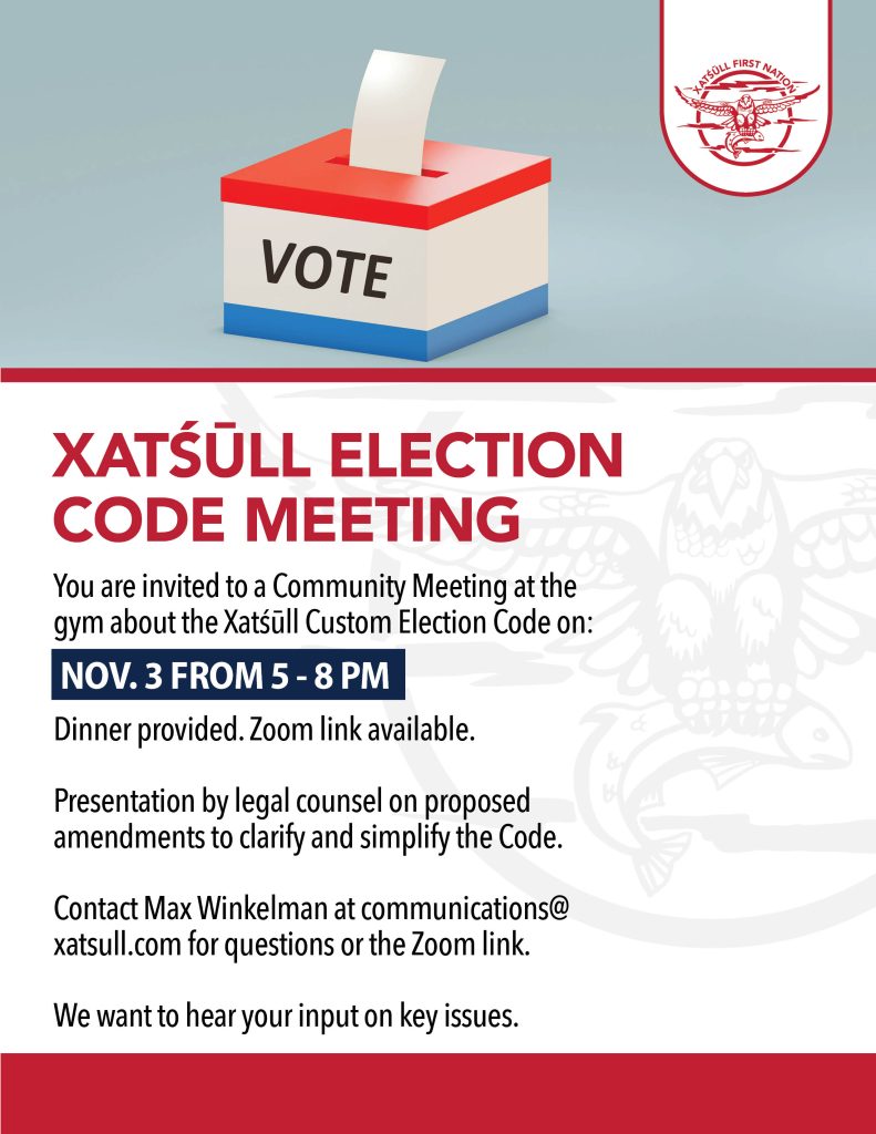Xatśūll Election Code Meeting - Xatśūll First Nation