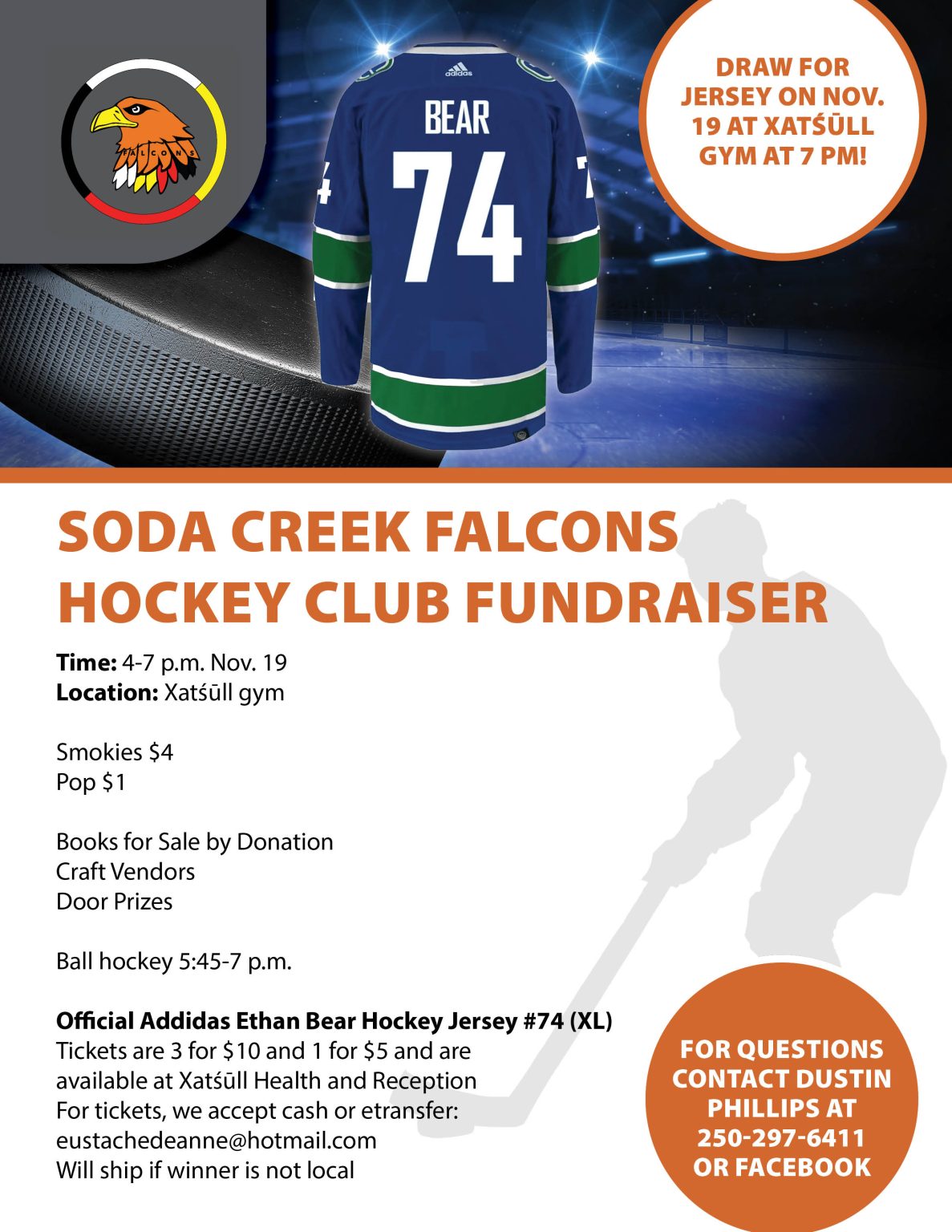Hockey Fundraiser - Xatśūll First Nation